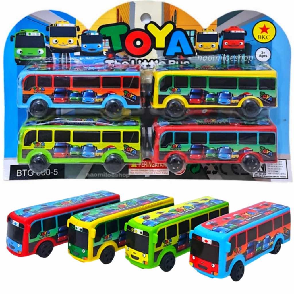 Jual BTG Toya pull up set 4 mainan anak bus tayo mainan mobil bis tayo 4pc pullback little bus ...