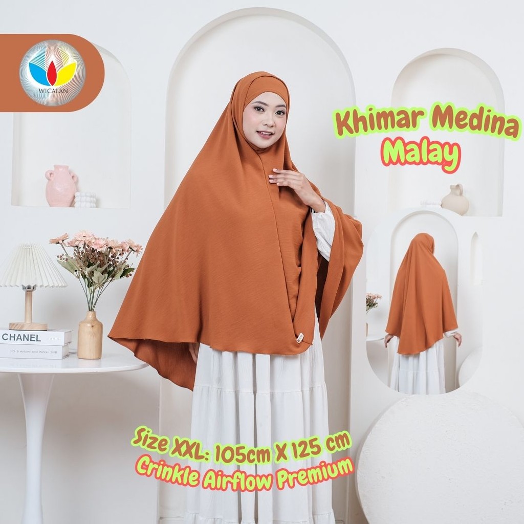Jual Khimar Medina Malay Jumbo | Hijab Instan Loly Bergo Malaysia XXL Madina Crinkle Airflow ...