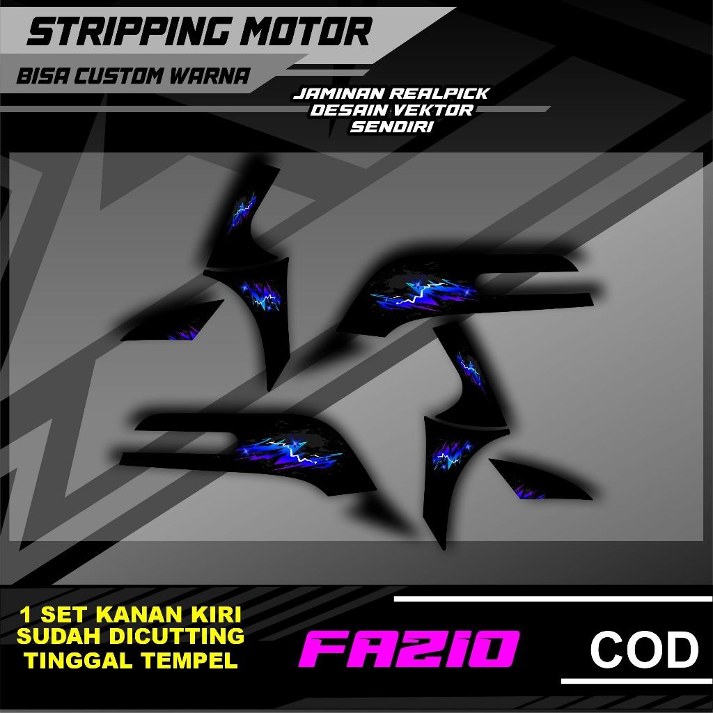 Jual STRIPPING MOTOR KEREN YAMAHA FAZZIO ELEKTRIK 2 PETIR BIRU VIRAL ...