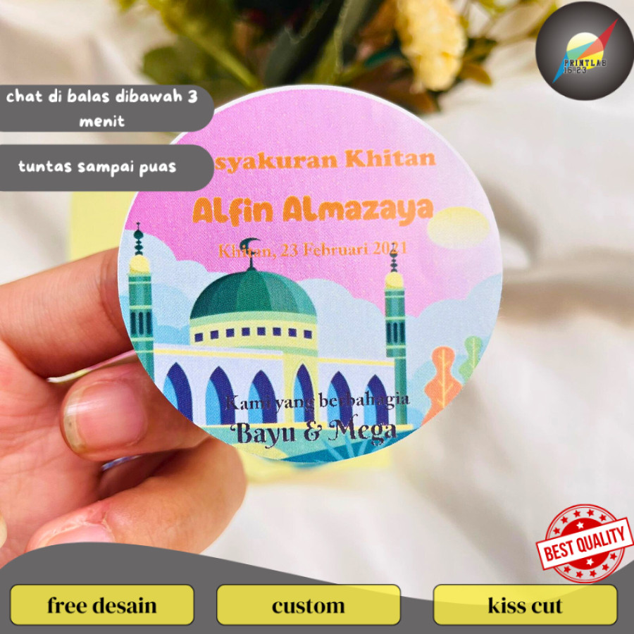 Jual PrintLab 12-15 Sticker Syukuran Khitanan Anak Sticker Bento ...