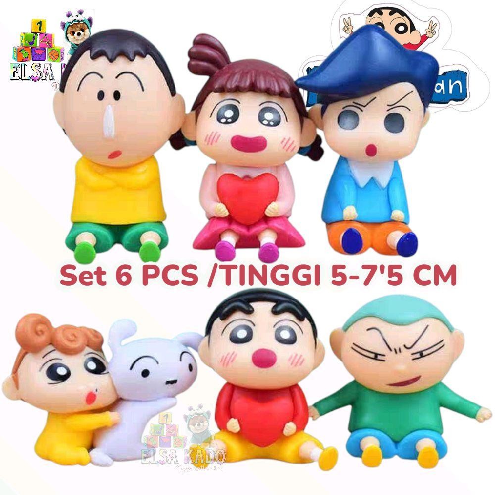 Jual Action Figure Crayon Shinchan Set Isi 6 With Friends Himawari ...