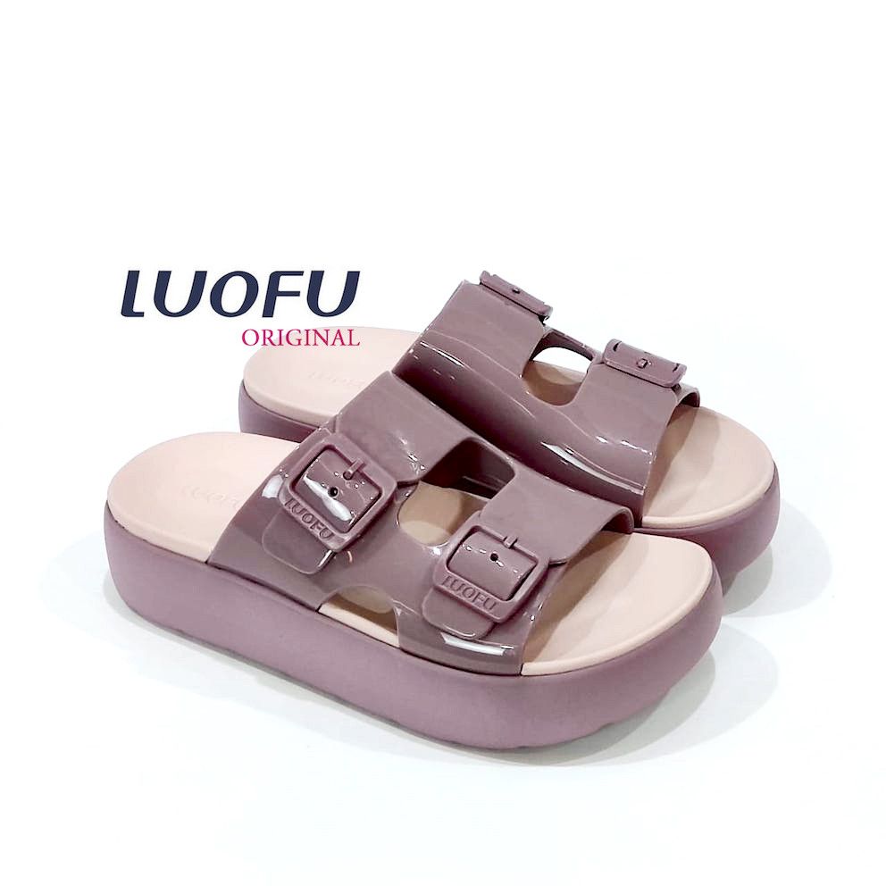 Jual LUOFU ORIGINAL E 7221 - E01DW SIZE 36-40 l SANDAL SELOP WEDGES ...