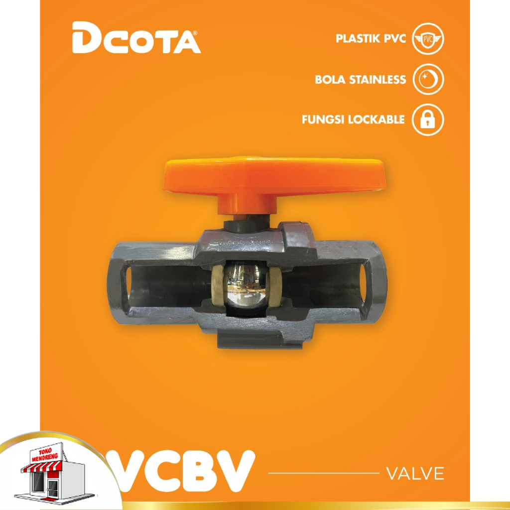 Jual DCOTA PVCBV 1/2" 3/4" Ball Valve PVC Katup Keran / Stop Kran Plastik Polos | Shopee Indonesia