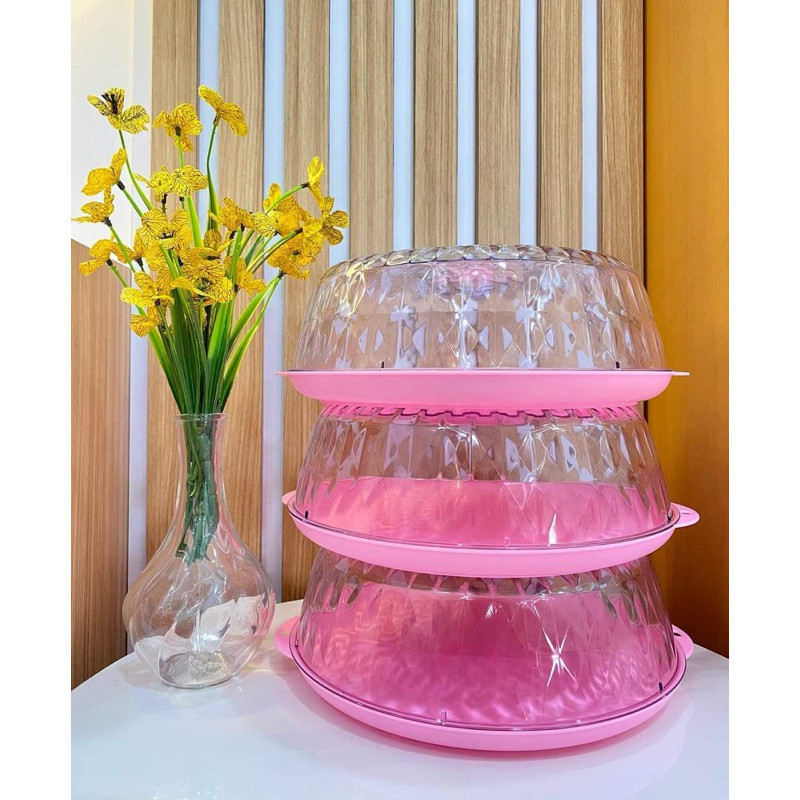 Jual SAMULSHOP Tudung saji elsa susun 3 tempat bolu acrylik | Shopee ...