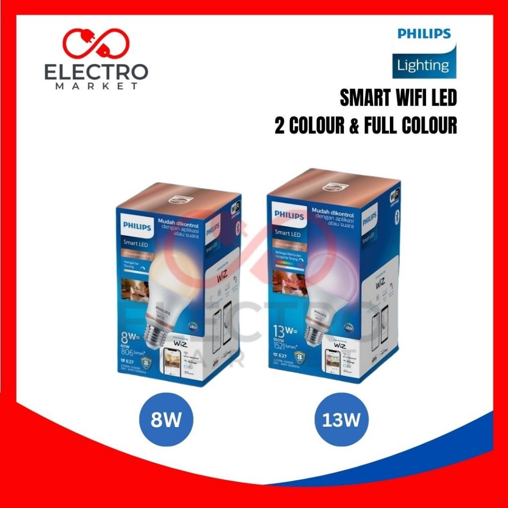 Jual PHILIPS Lampu Smart WiFi LED 8 Watt 13 Watt Tunable White TW Full ...