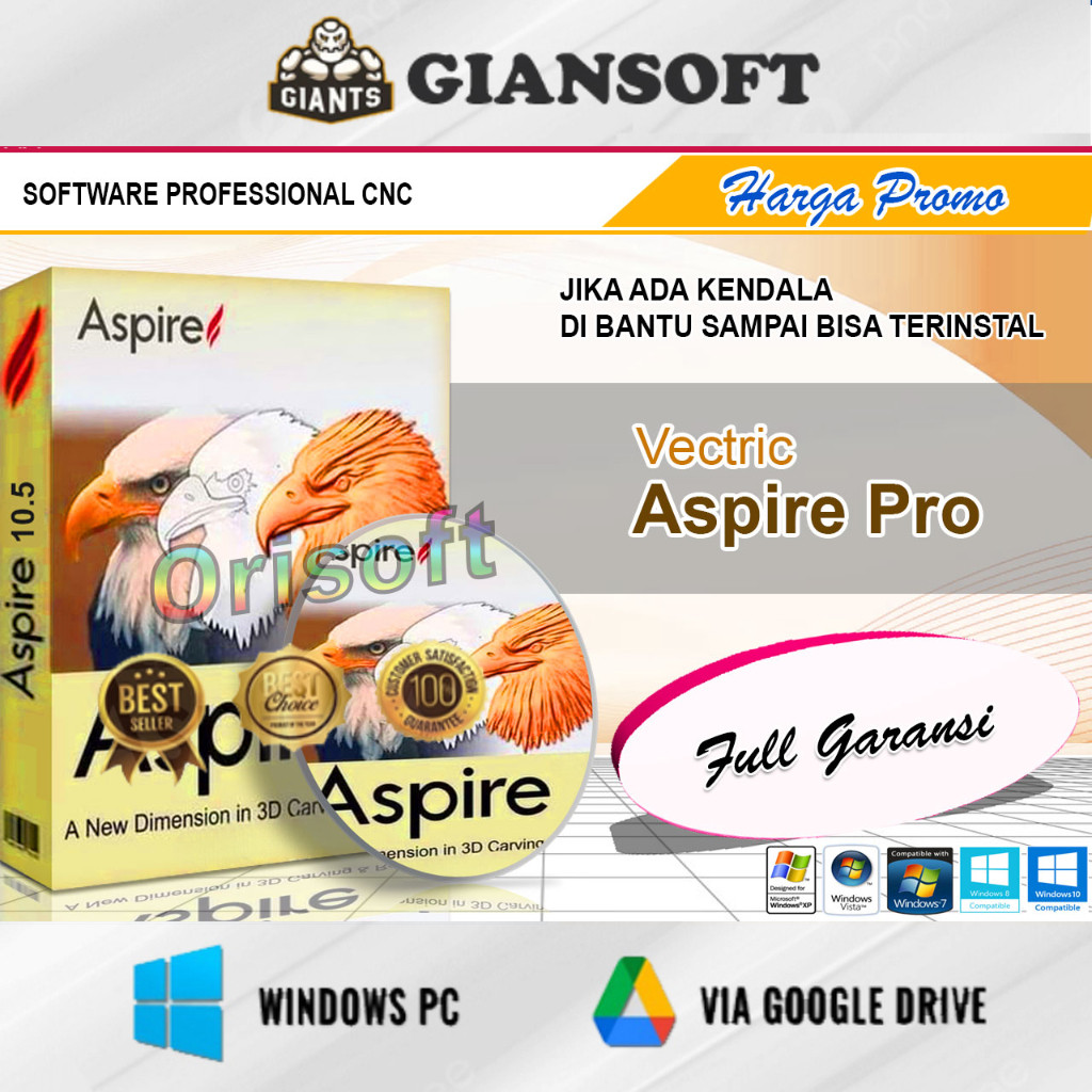 Jual Vectric Aspire Pro 11 3D Mesin CNC Software Lifetime for Windows ...