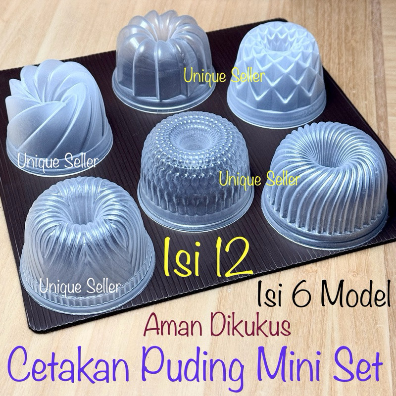 Jual [Isi12] Cetakan Kue Puding Mini Viral Set Plastik 7 cm / Cetakan Pudding Puding Mini Agar ...
