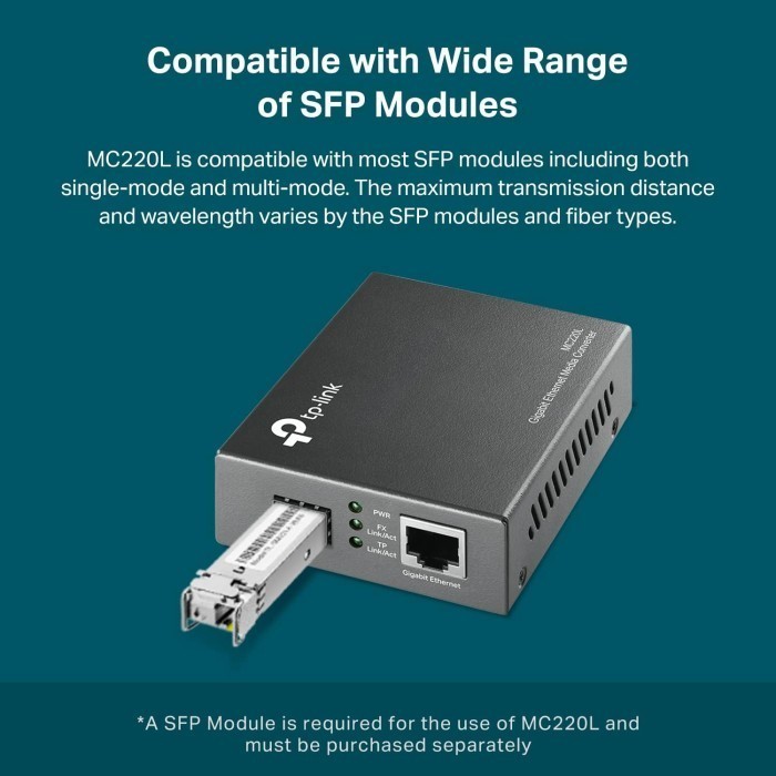 Jual TP-Link MC220L Gigabit SFP to Ethernet RJ45 Fiber Media Converter ...