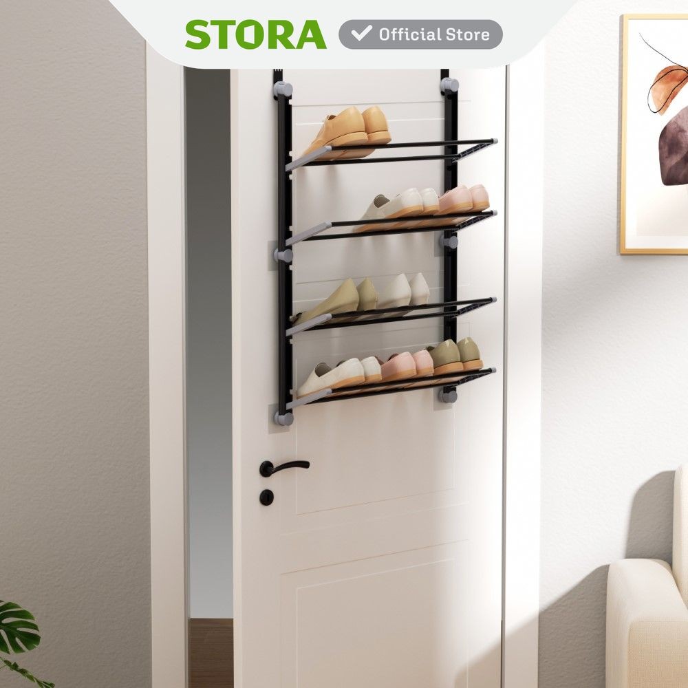 Jual Stora Rak Sepatu Gantung 4 Tingkat - Abu-Abu Shoe Rack Organizer ...