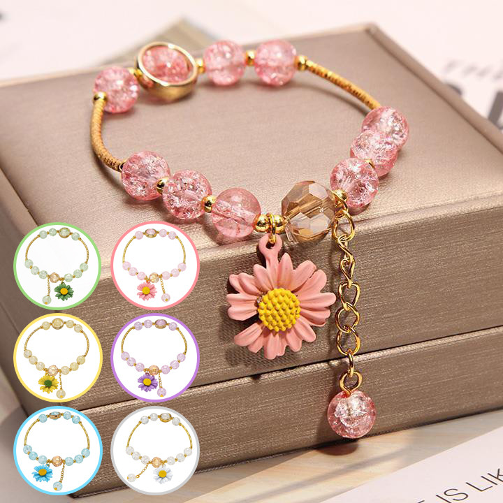 Jual Gelang Aesthetic Daisy Rumbai Bunga Kristal Wanita - Crystal Daisy ...