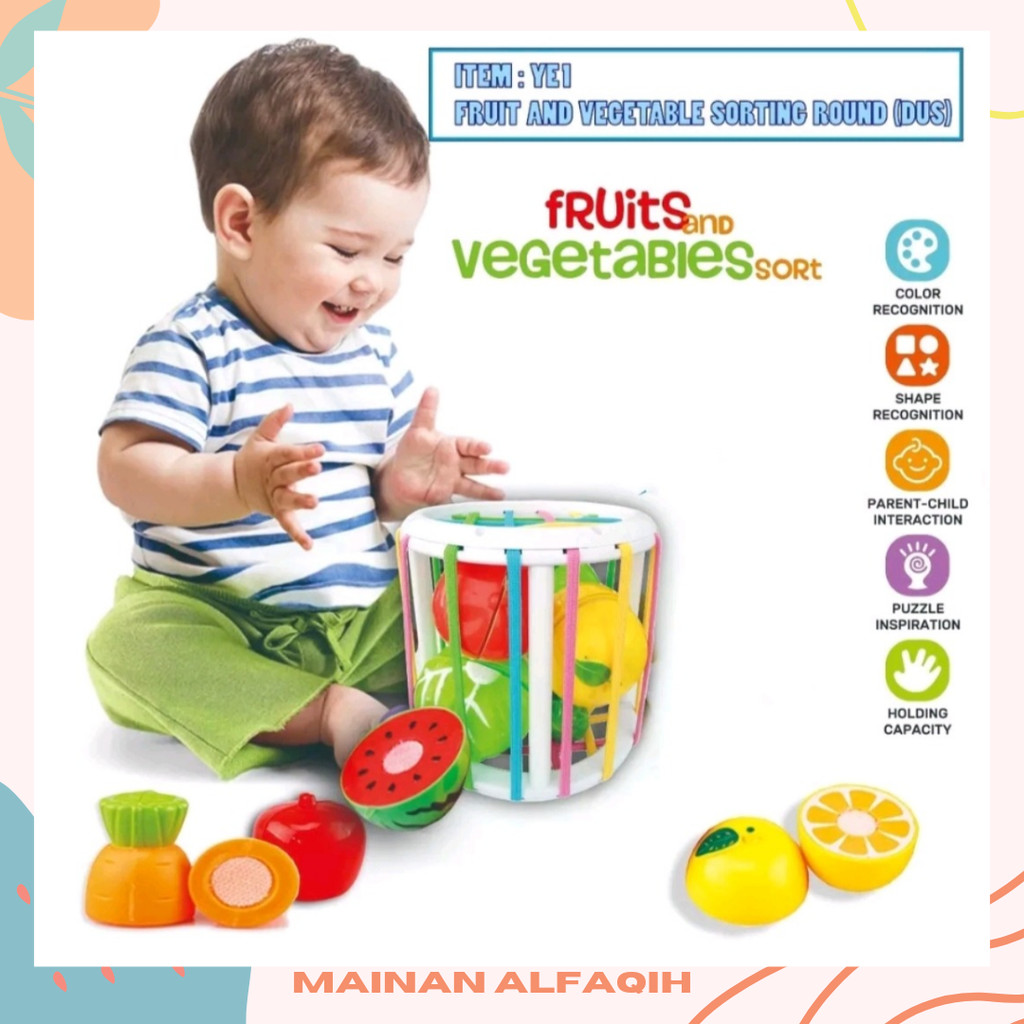 Jual Mainan Anak Edukatif Buah Sayur Potong Sotir Bentuk Sangkar ...