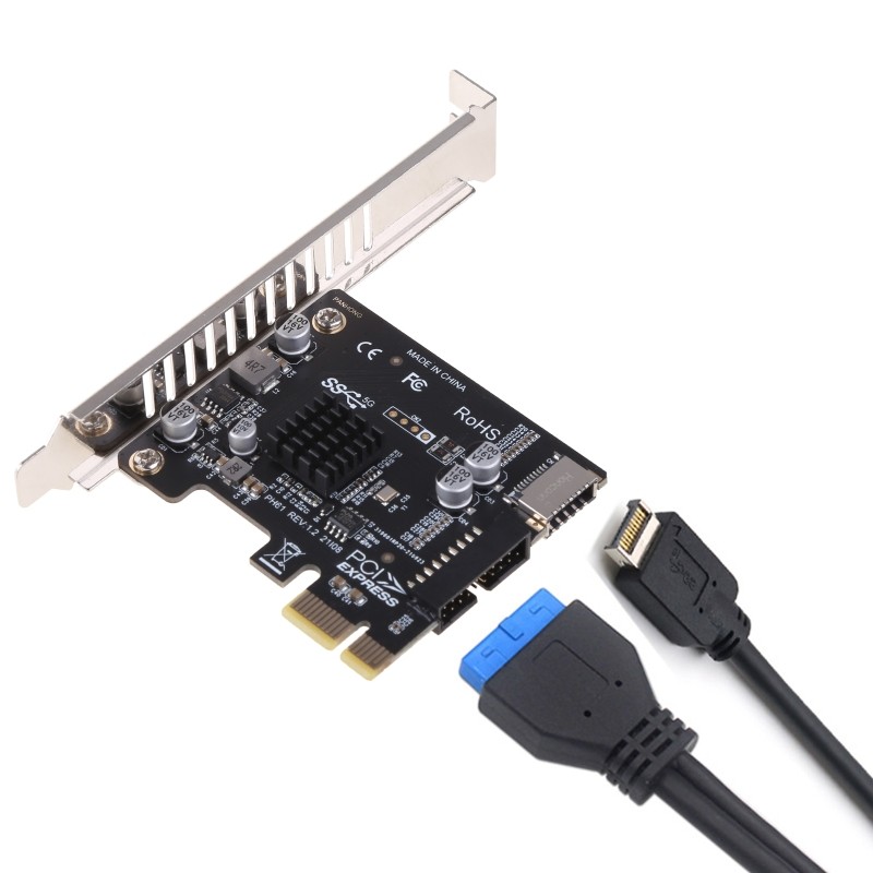 Jual PCI-E to USB 3.0 Expansion Card 5Gpbs Type E PCI Express Card 19/ ...
