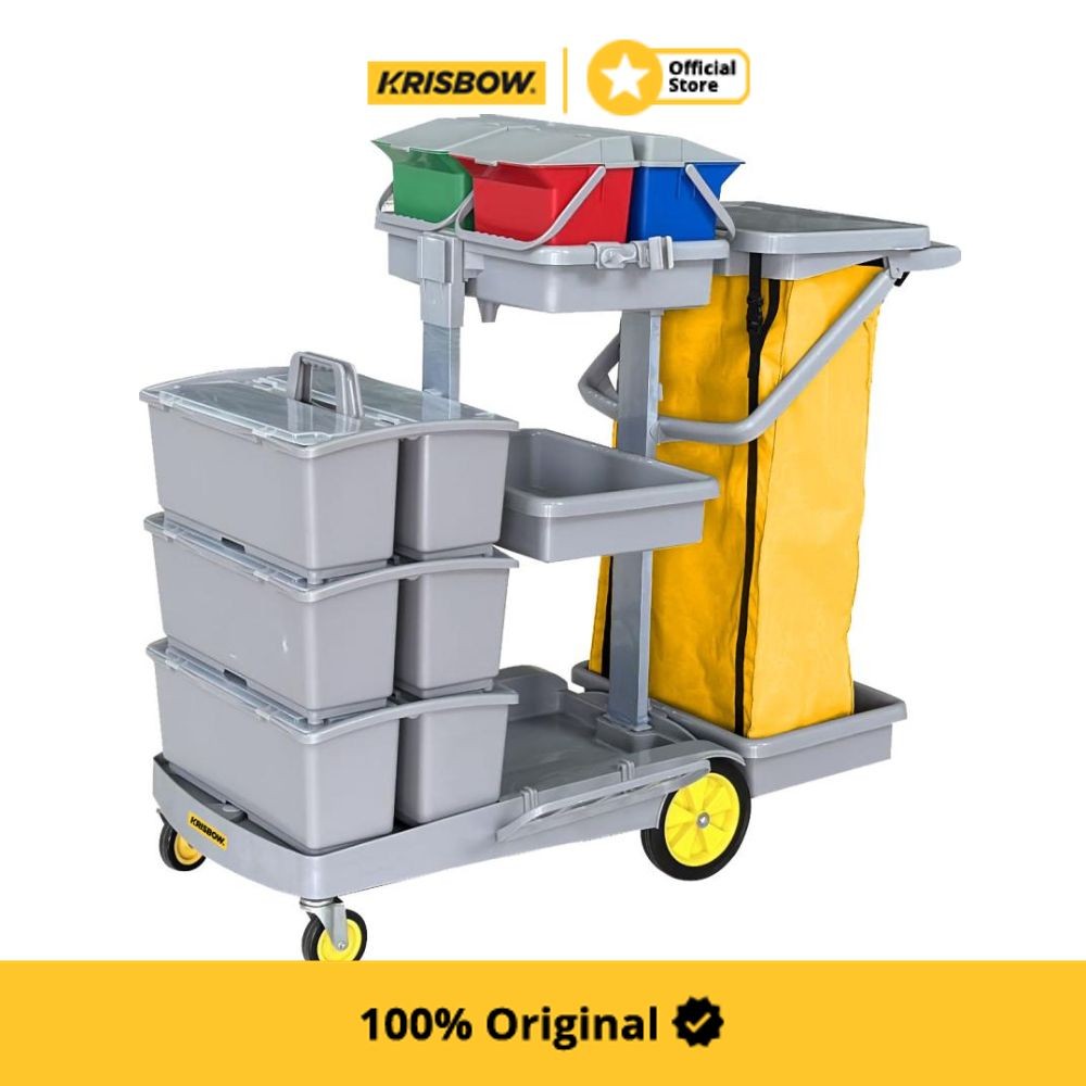 Jual Krisbow Troli Kebersihan Multifungsi Frccgy320 Cleaning Cart ...