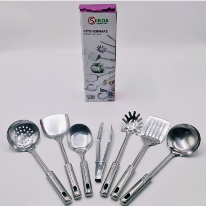 Jual SUTIL SET UTENSIL SINDA STAINLESS 7IN1 SPATULA SET A397 KITCHEN ...