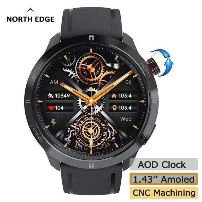 Jual NORTH EDGE MW08 Smartwatch AMOLED AOD Screen Bluetooth Call ...