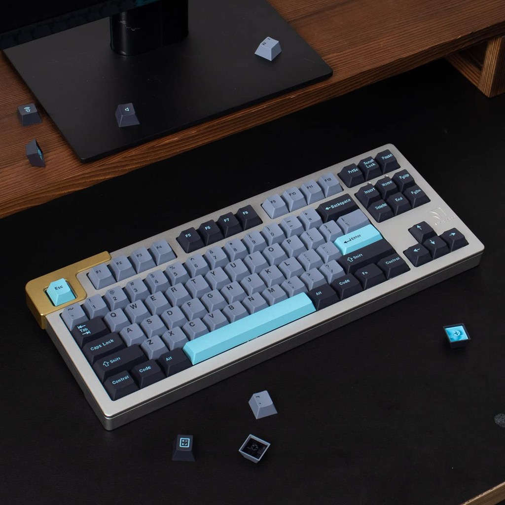 Jual Yongqiu 8008 Biru Keycaps ABS Double shot untuk Alice Mechanical ...