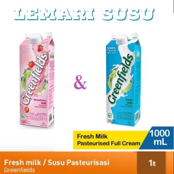 Jual Greenfields fresh milk 1 liter full cream susu fresh greenfields 1 ...