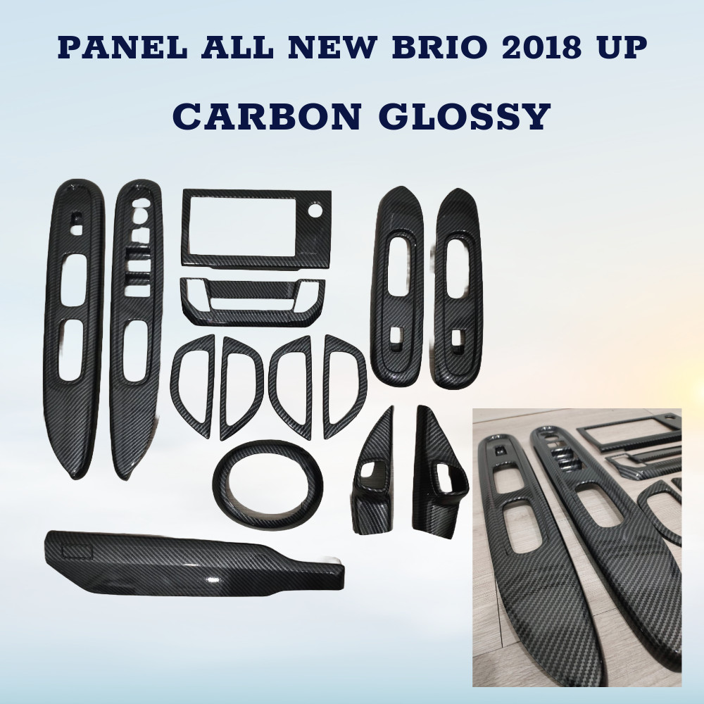 Jual Panel Interior Mobil Carbon Wood Black Piano Full Set All New Brio ...