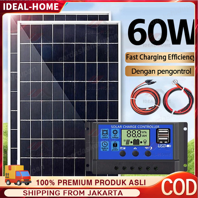 Jual 100W SOLAR PANEL PANEL SURYA PEMBANGKIT LISTRIK TENAGA SURYA 60W ...