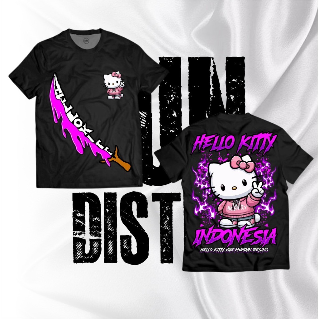 Jual Kaos Netral Motif Hello Kitty Indonesia Desain Terbaru Sablon DTF ...