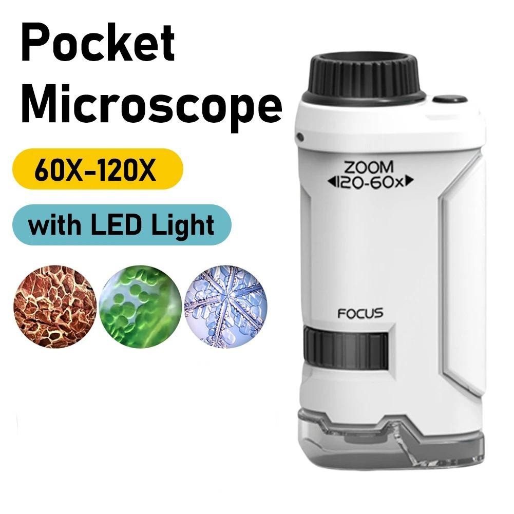 Jual Mikroskop Portable Handheld Microscope 60-120x with LED | Shopee ...
