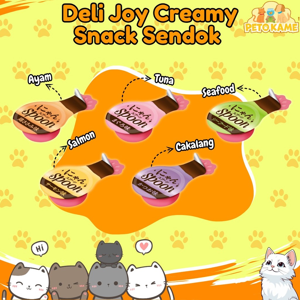 Jual DELI-JOY Sendok Variety Creamy Snack 10gr Snack Makanan Kucing ...