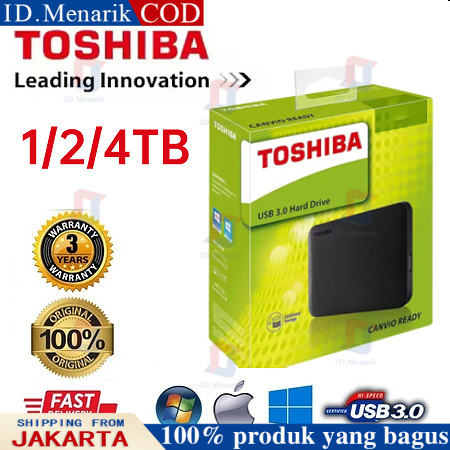 Jual Toshiba Canvio Basic 2TB/1TB HD Hardisk Eksternal / SSD External USB 3.0 Portable Hardisk ...