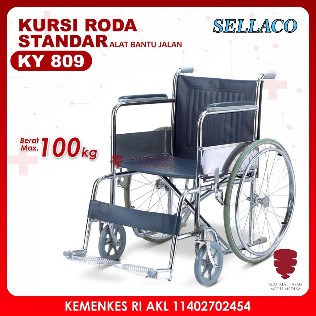 Jual Kursi Roda Standar Sella KY809 Alat Bantu Jalan Putih Sella KY 809 ...