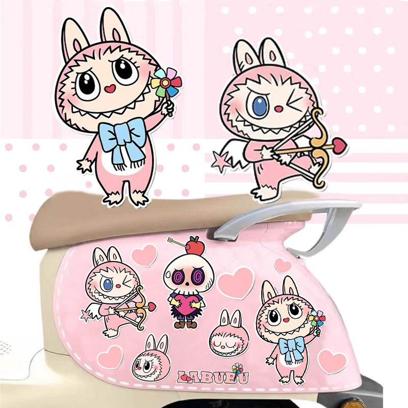 Jual Stiker Kendaraan Listrik Labubu Stiker Helm Labubu Stiker Ekspresi ...