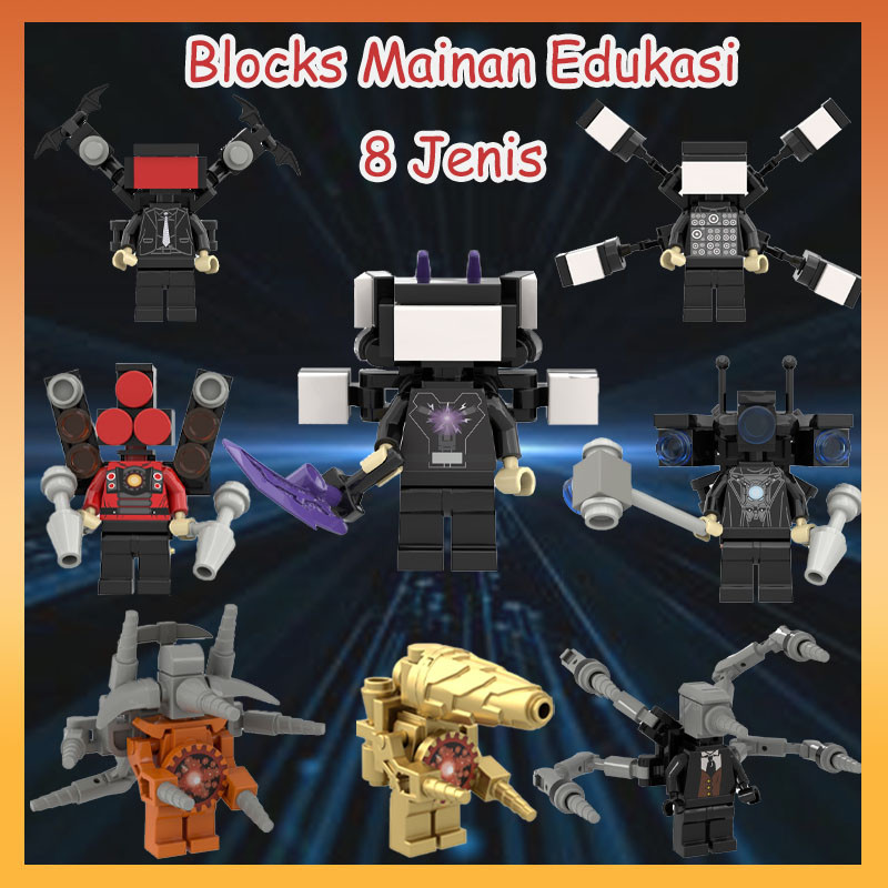 Jual Titan King Monitor Model Building Blocks Mainan Edukasi / 8 Jenis ...