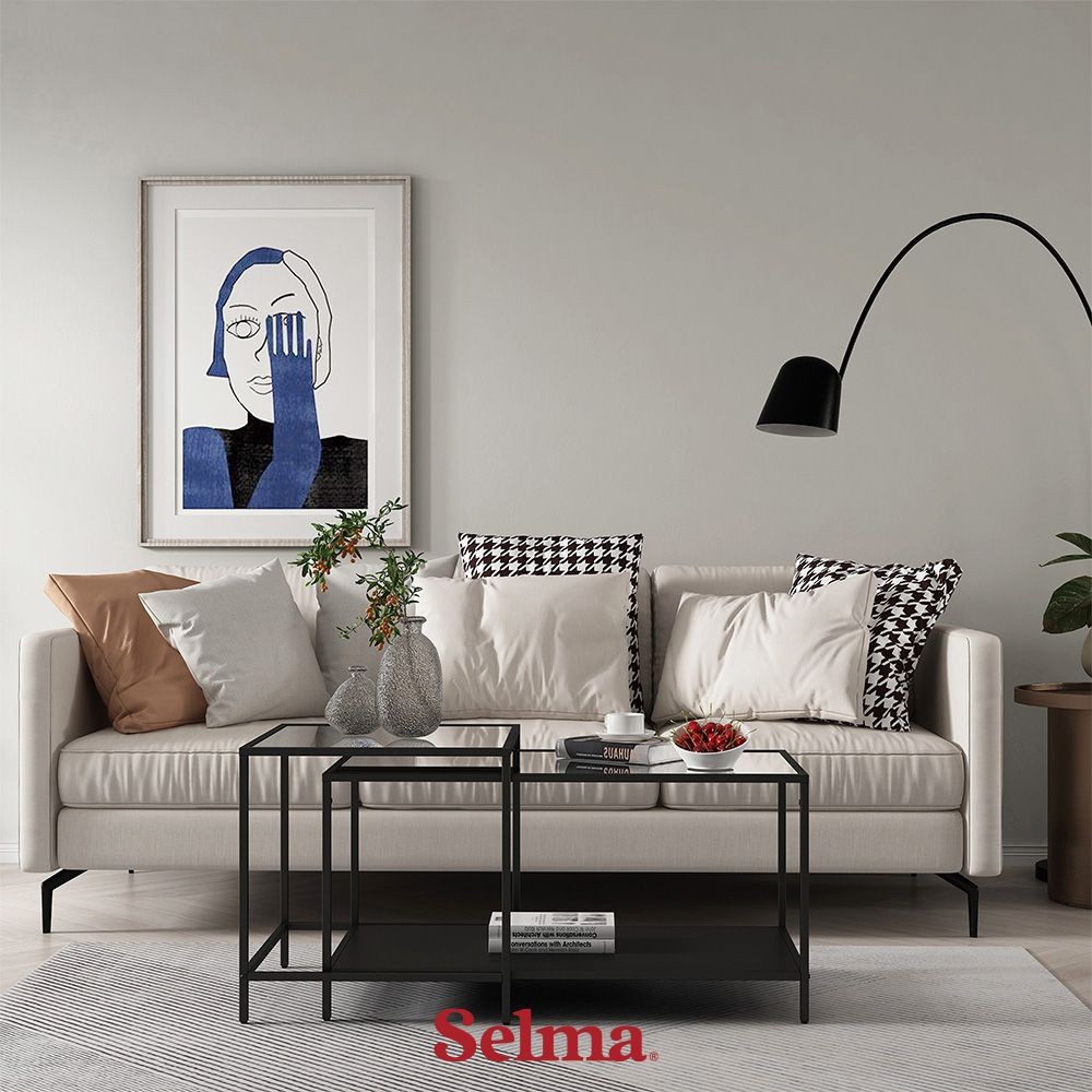 Jual Selma Set 2 Pcs Starla Meja Tamu & Meja Sisi - Hitam Set Coffee ...