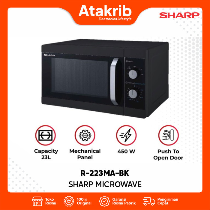 Jual SHARP MICROWAVE R-223MA-BK Stylish Designed Microwave Oven 23 ...