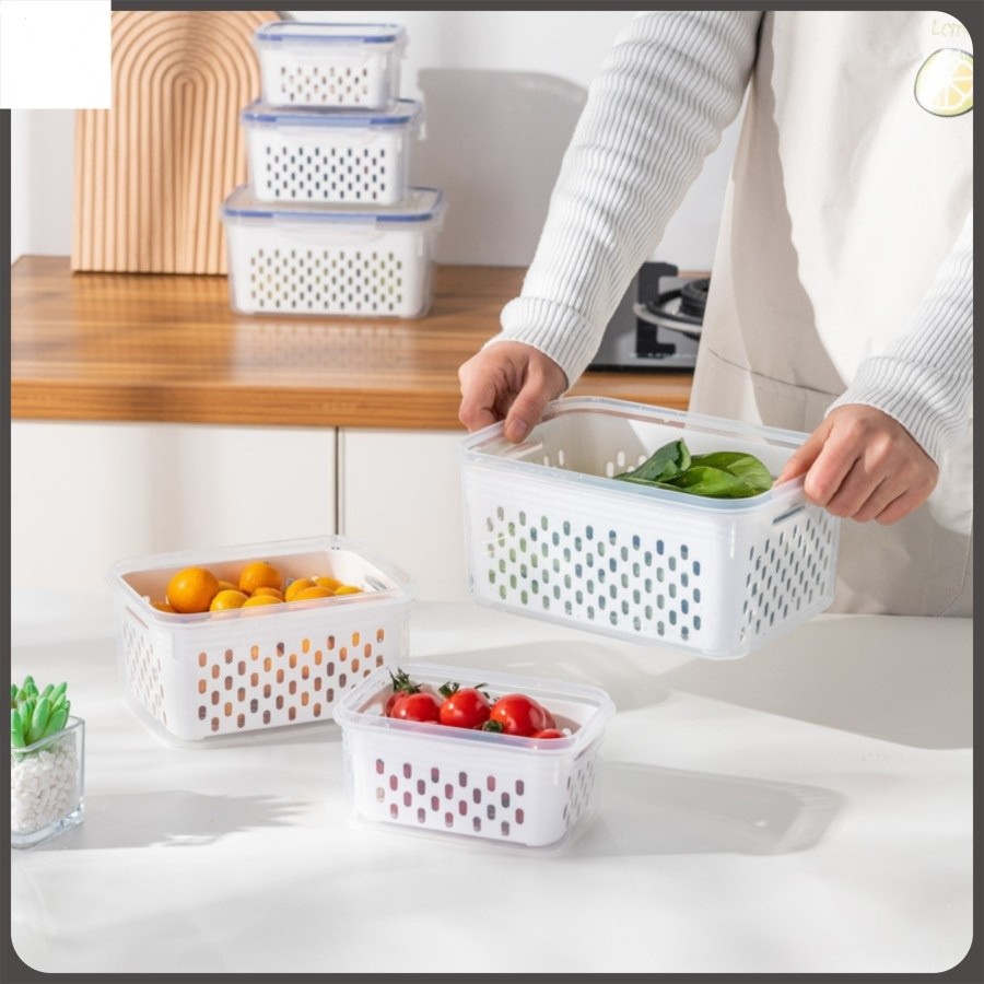 Jual Wadah Tempat Buah Sayur Dengan Penutup | Shopee Indonesia
