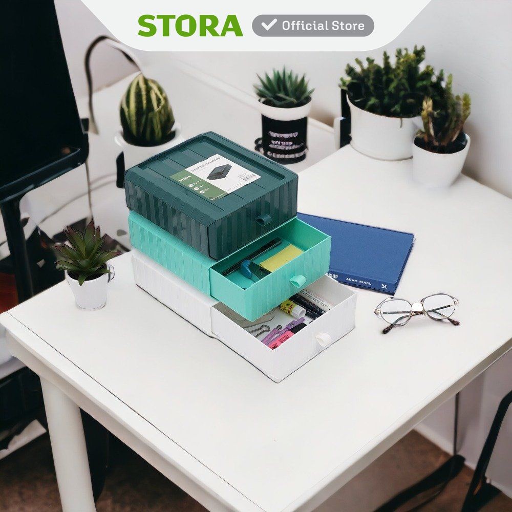 Jual Stora Laci Penyimpanan Stackable - Biru Muda Drawer Storage Kotak ...