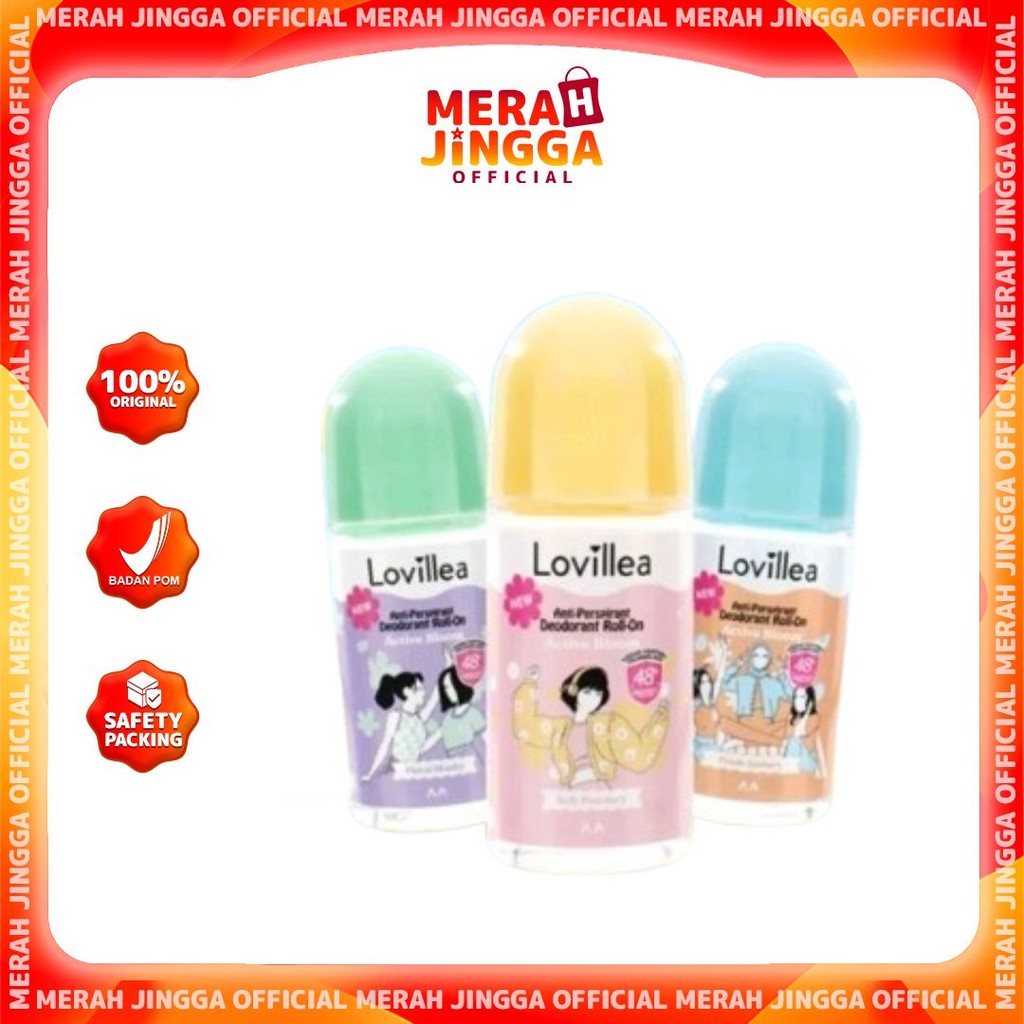 Jual LOVILLEA AntiPerspirant Deodorant Roll On 50ml | Merah Jingga ...