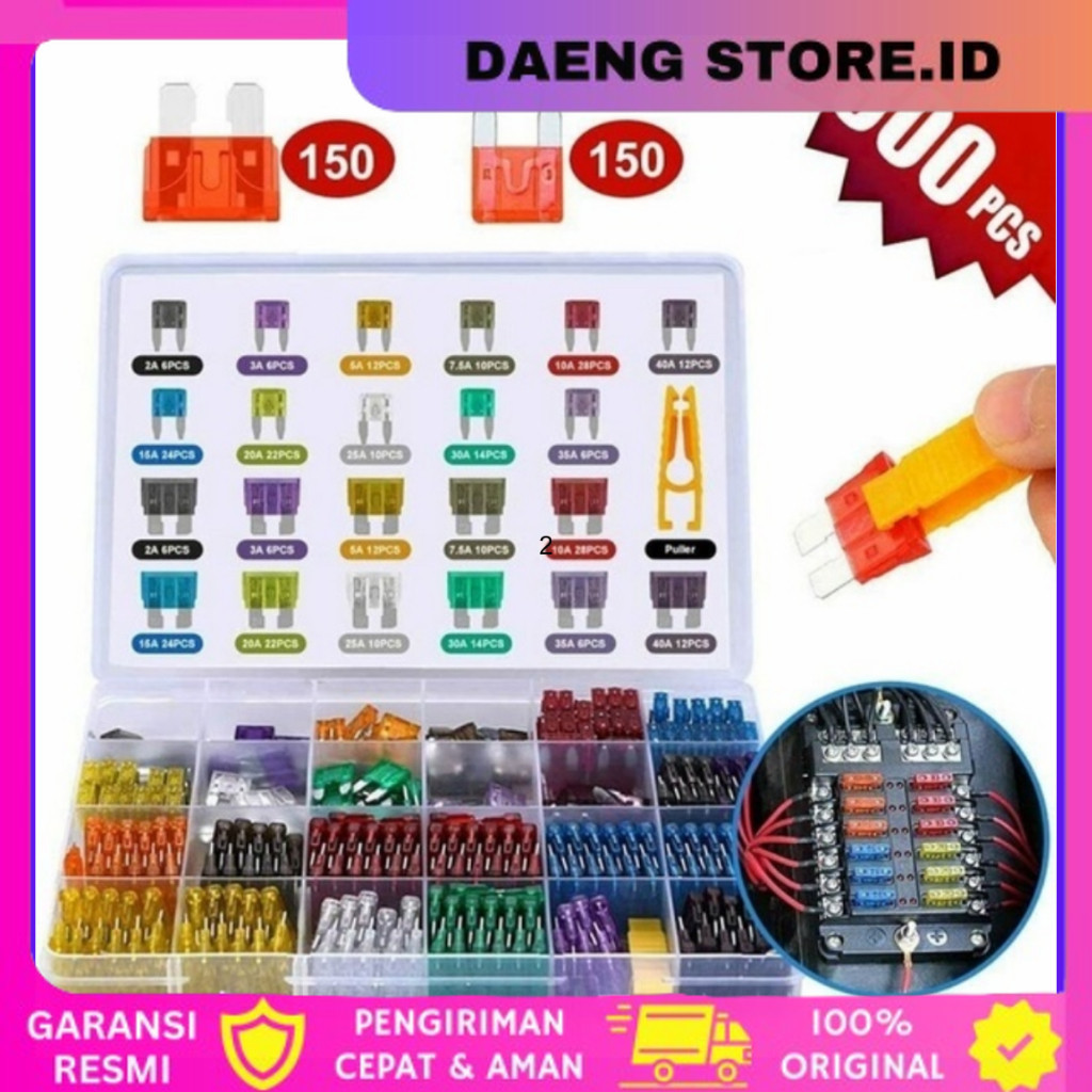 Jual 300pcs Fuse Blade Skring Tancap Sekring Motor Mobil Ukuran Kecil ...