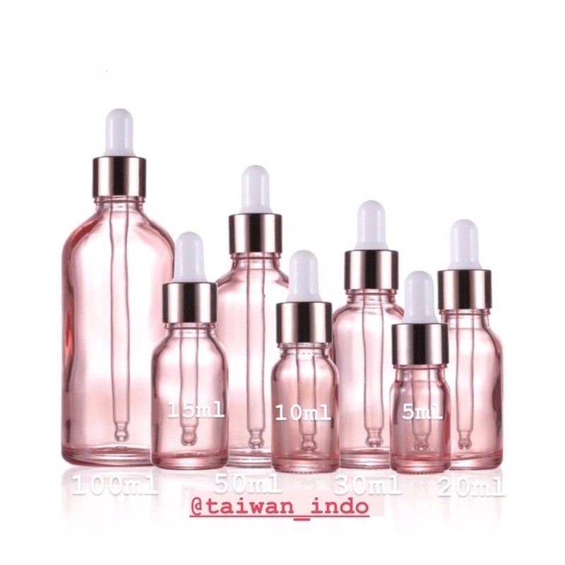 Jual Botol Pipet Kaca Rose Gold Pink TEBAL 5ml 10ml 20ml 30ml 50ml ...