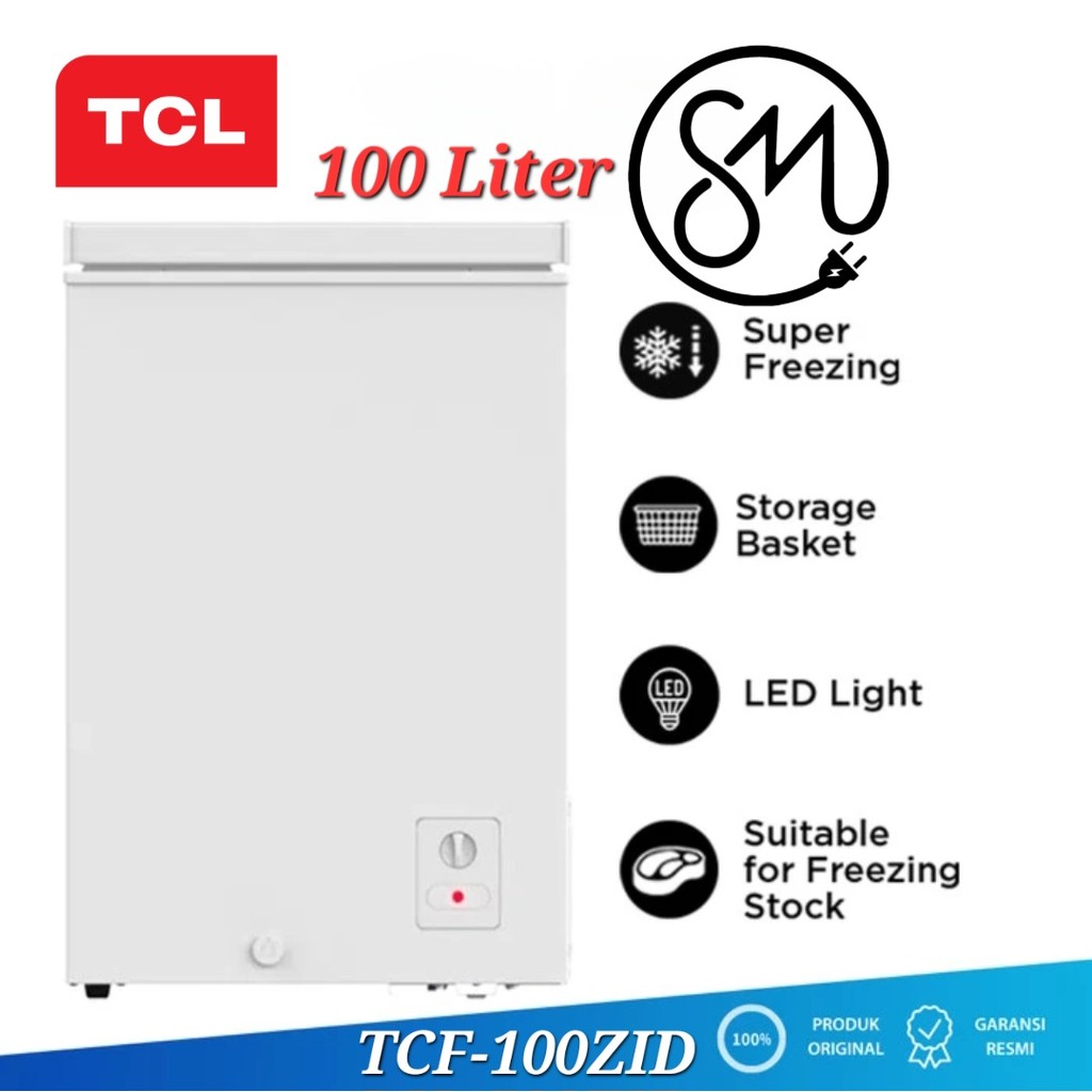Jual Chest Freezer TCL TCF-110ZID 100 Liter TCF100ZID Freezer Box TCF ...