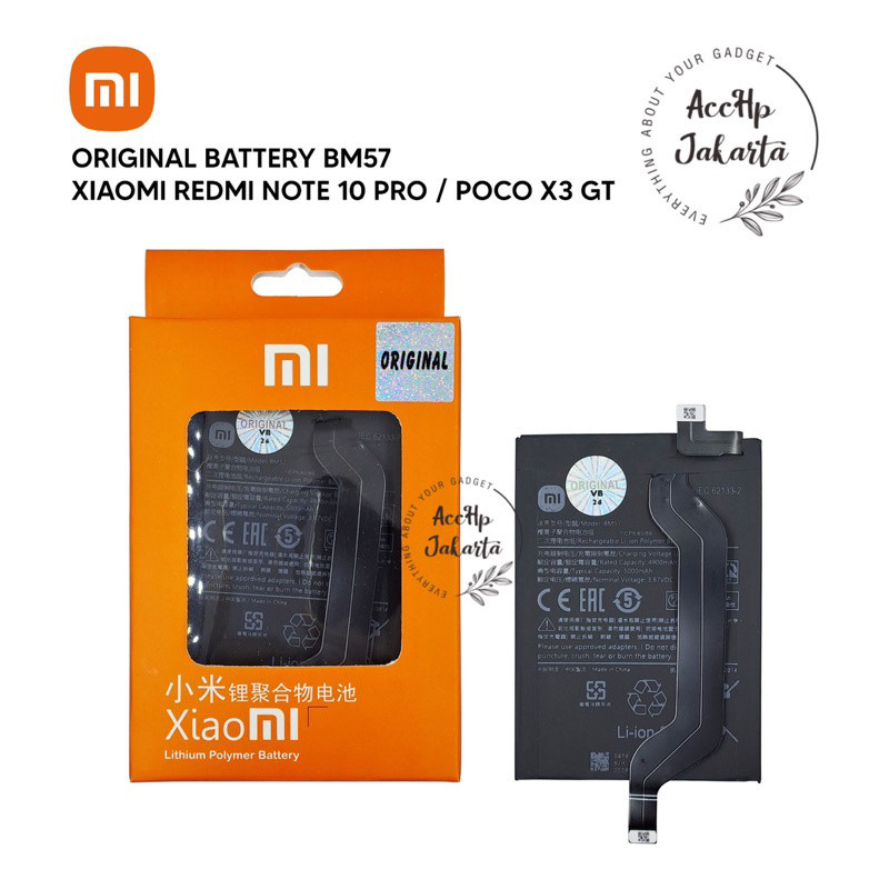 Jual Baterai Batre Xiaomi REDMI POCO X3 GT / REDMI NOTE 10 PRO 5G / BM 57 BM57 ORIGINAL 100% ...