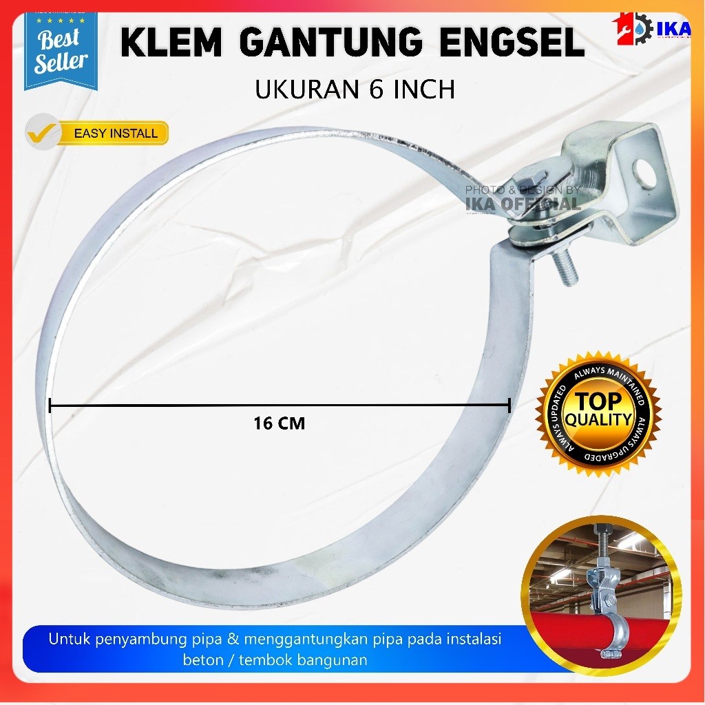 Jual Klem Gantung Polos Ukuran 6 inch / Hanger Clamp Polos / Klem Pipa ...