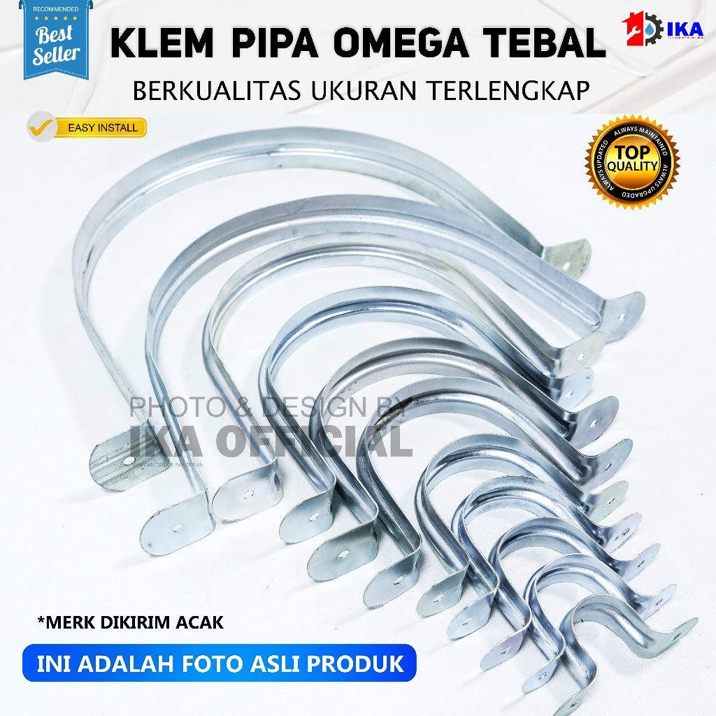 Jual KLEM OMEGA 2" 2 1/2" 3" 4" CLAMPS OMEGA GALVANIS Klem Pipa Paralon ...
