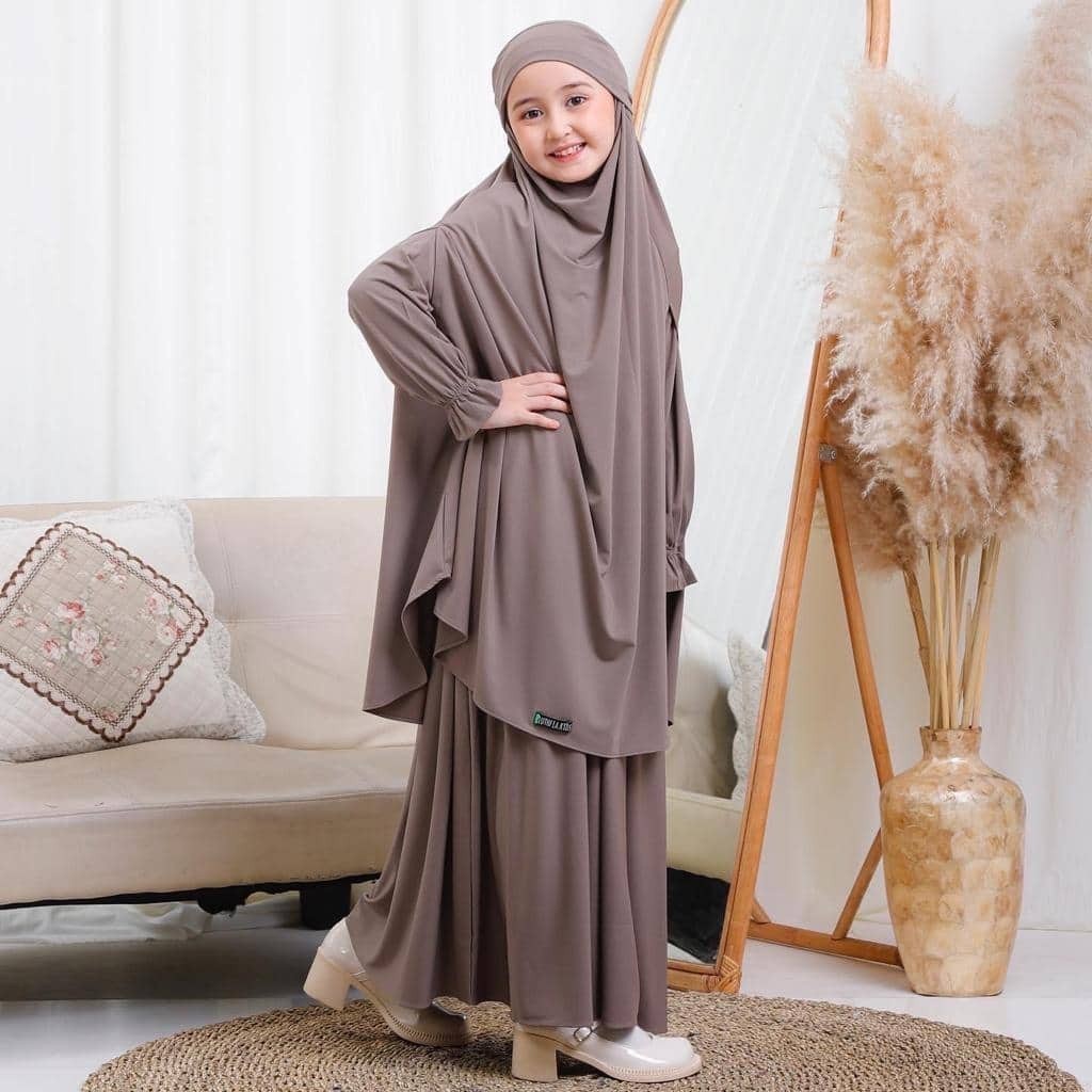Jual [NEW] Gamis Anak Perempuan full set french khimar New Fatimah Set ...