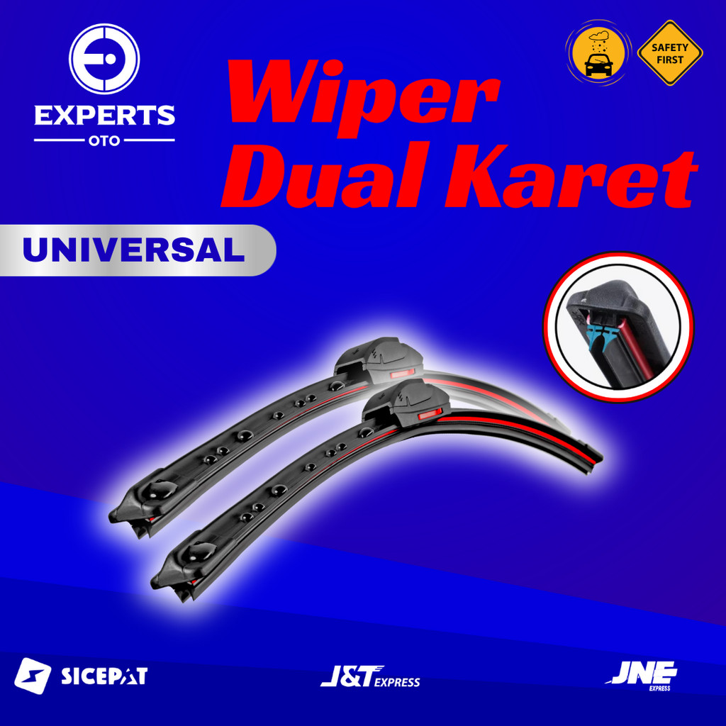 Jual Wiper Mobil Double Karet 2 Lapis Frameless Universal Model Karet Ganda Dual Blade Dobel ...