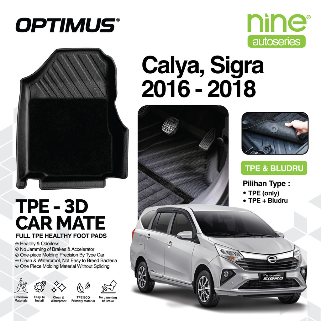 Jual Karpet Mobil Daihatsu Sigra PREMIUM TPE 3D Mate Bludru Full Set ...