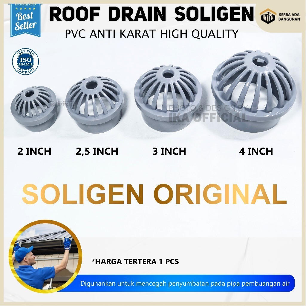 Jual Roof Drain / Saringan Talang Air / Pipa Soligen 2 inch / 2,5 inch ...