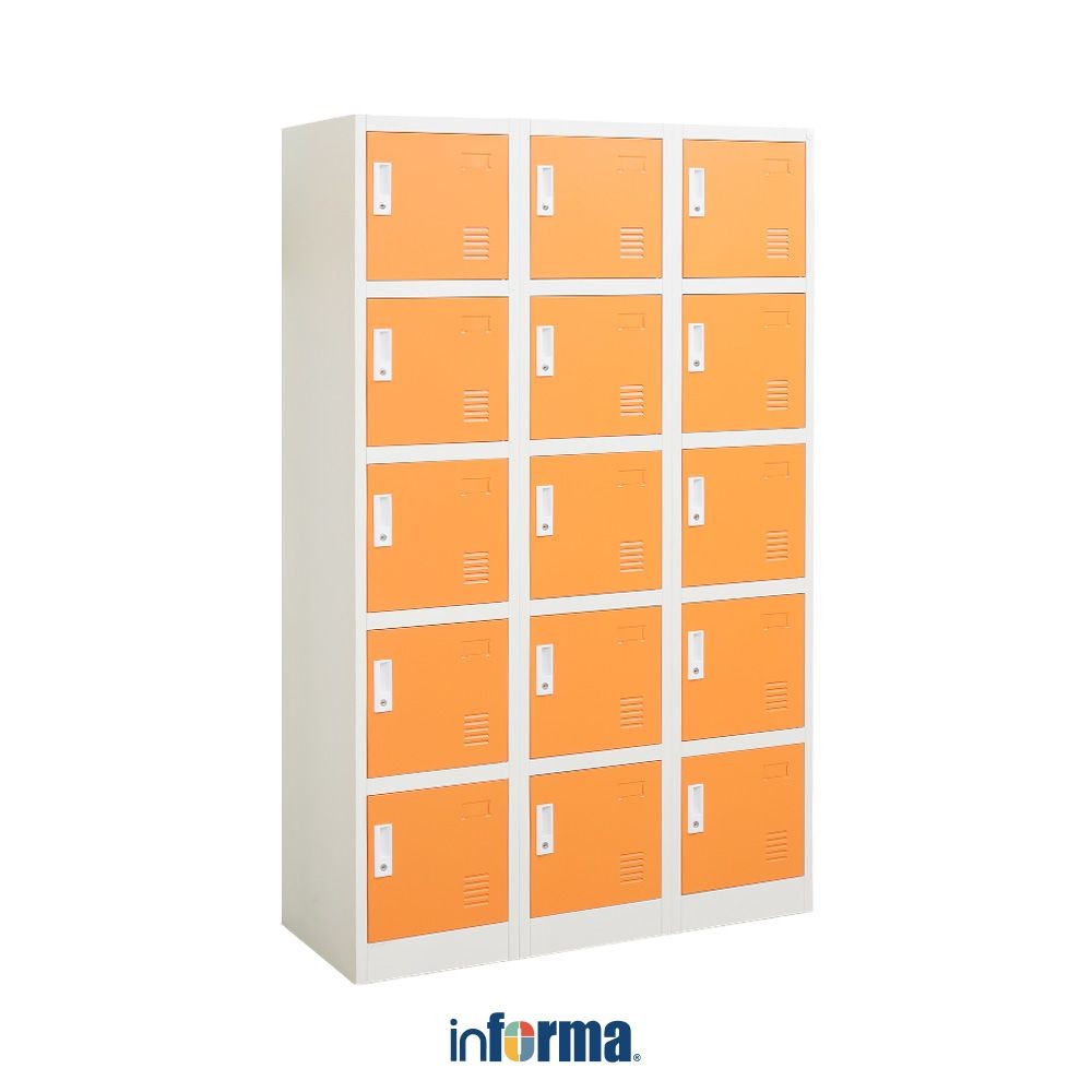Jual Informa Loker Metal 15 Pintu - Oranye Locker Kabinet Penyimpanan Serbaguna Furniture Kantor ...