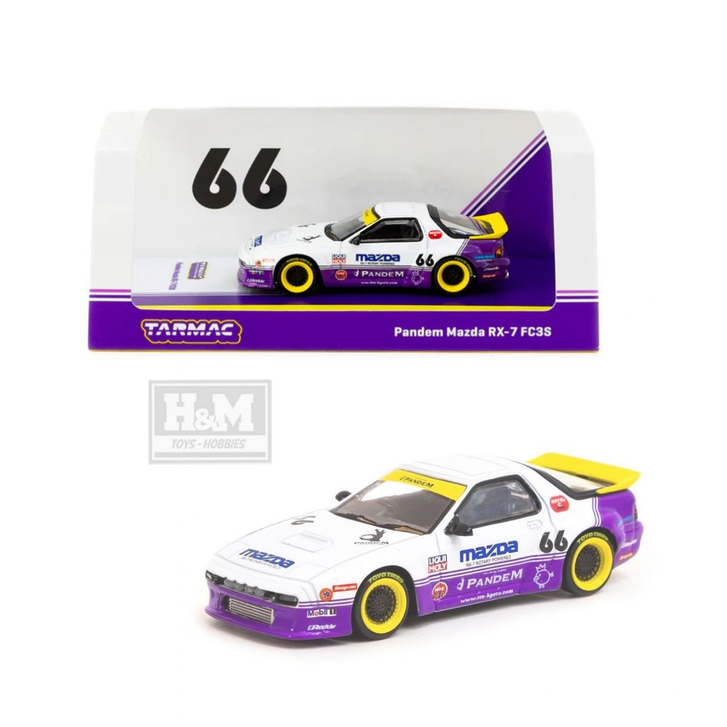 Jual Tarmac Works 1/64 Pandem Mazda RX-7 FC3S White / Purple | Shopee Indonesia