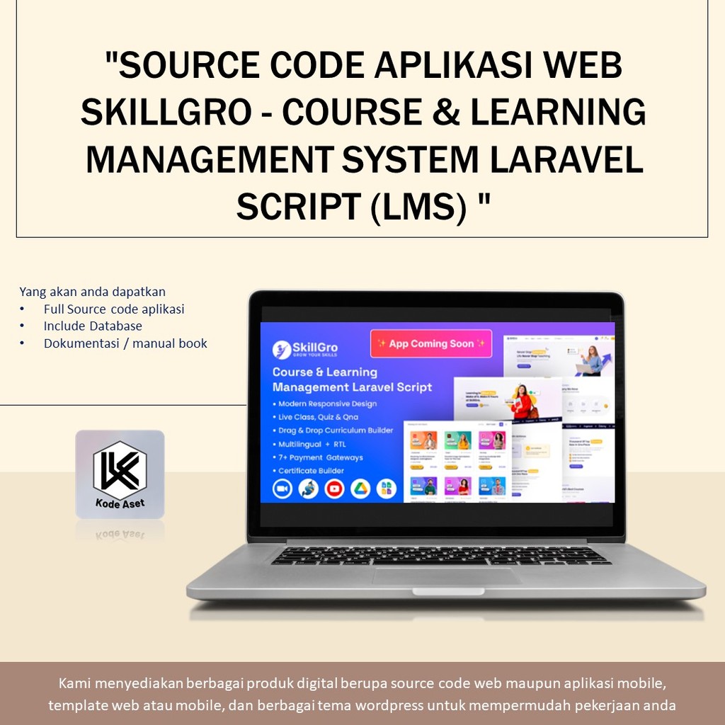 Jual Source Code Aplikasi Web Skillgro Course And Learning Management System Laravel Script Lms