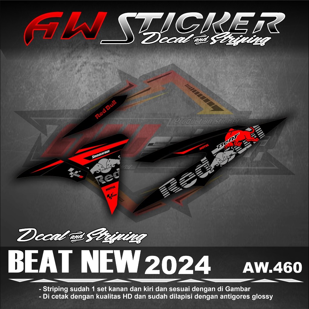 Jual code 460 Sticker Striping Beat 2024 Terbaru Sticker Motor Beat ...