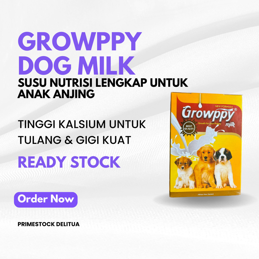 Jual Susu GROWPPY Dog Milk Puppy - Nutrisi Lengkap untuk Anak Anjing (1 Box) | Shopee Indonesia